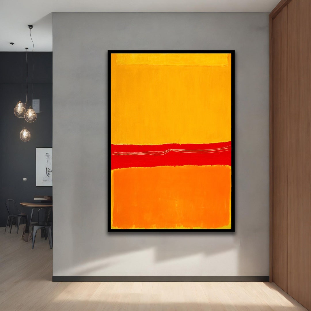 Mark Rothko Yellow, Red, Orange Abstract Canvas, Colorful Mixed Canvas ...