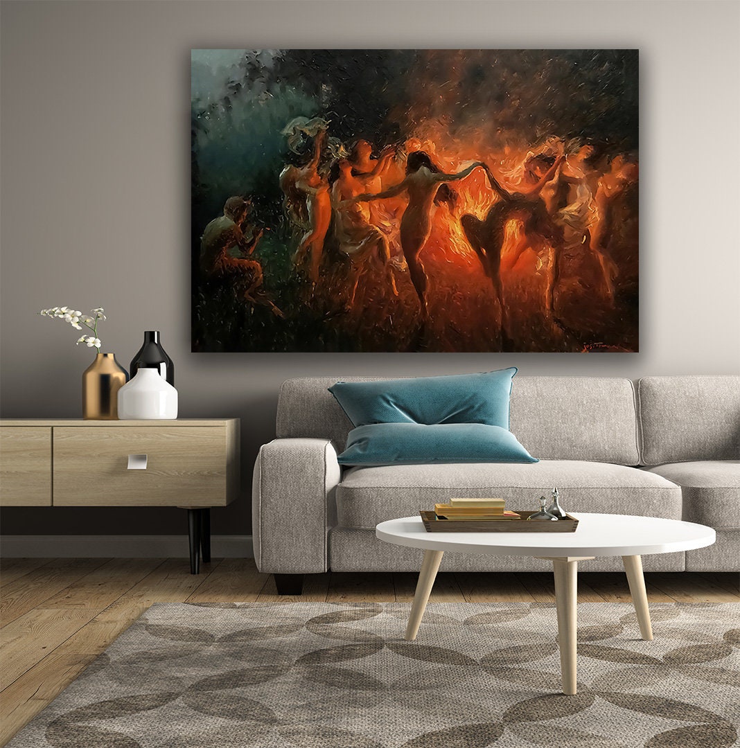 Joseph Tomanek Fire Dance (1889) Canvas, Classic Wall Art, Fire Dance ...
