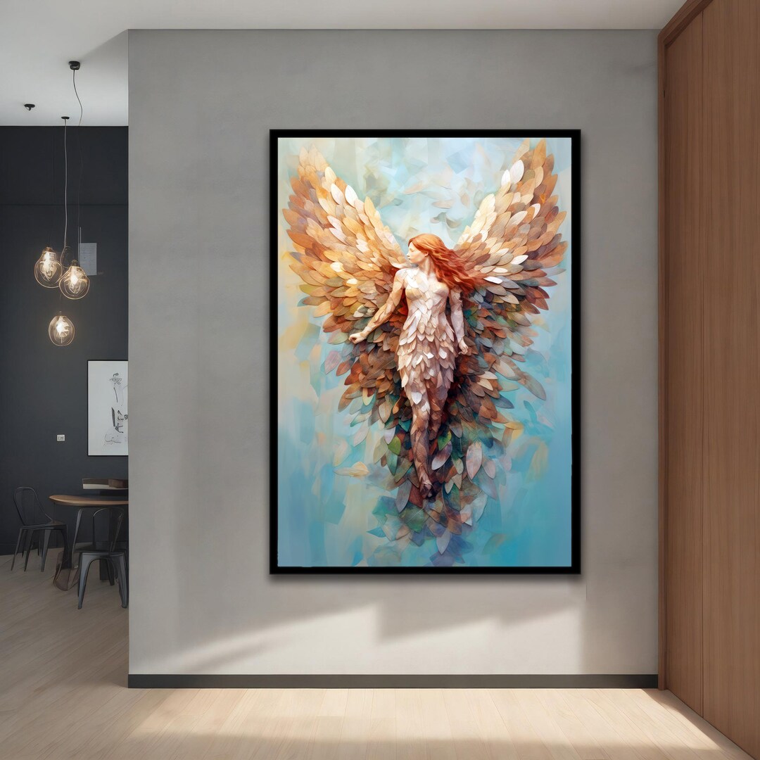 Angel Canvas Painting,winged Angel Woman Canvas Decoration,angel Canvas ...