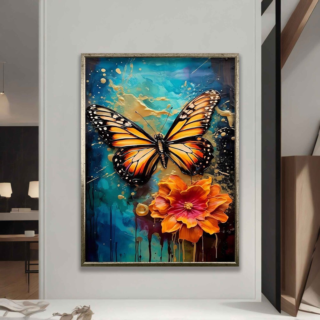 GOLD Butterfly Wall Art, Butterfly Art, Butterfly Canvas Print ...