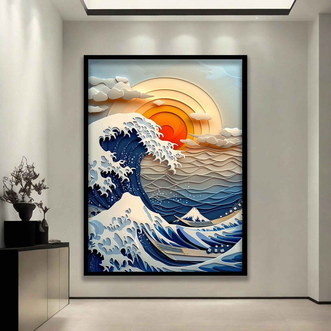 The Great Wave off Kanagawa Hokusai Canvas,poster Art Reproduction ...