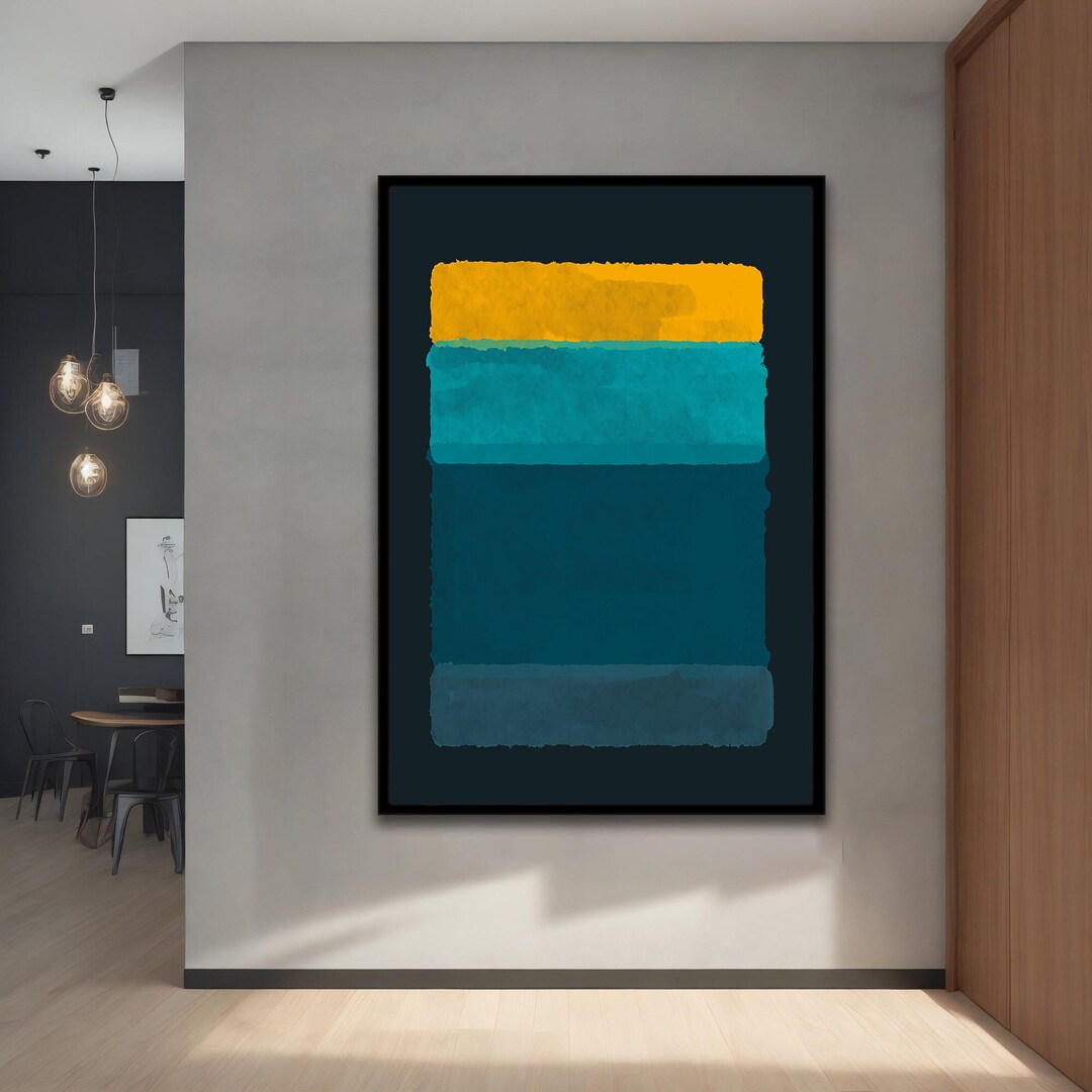 Mark Rothko Green-yellow-turquoise Abstract Canvas, Colorful Mixed ...
