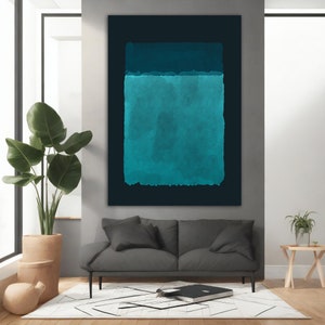 Mark Rothko Dark Green-turquoise Abstract Canvas, Colorful Mixed Canvas ...