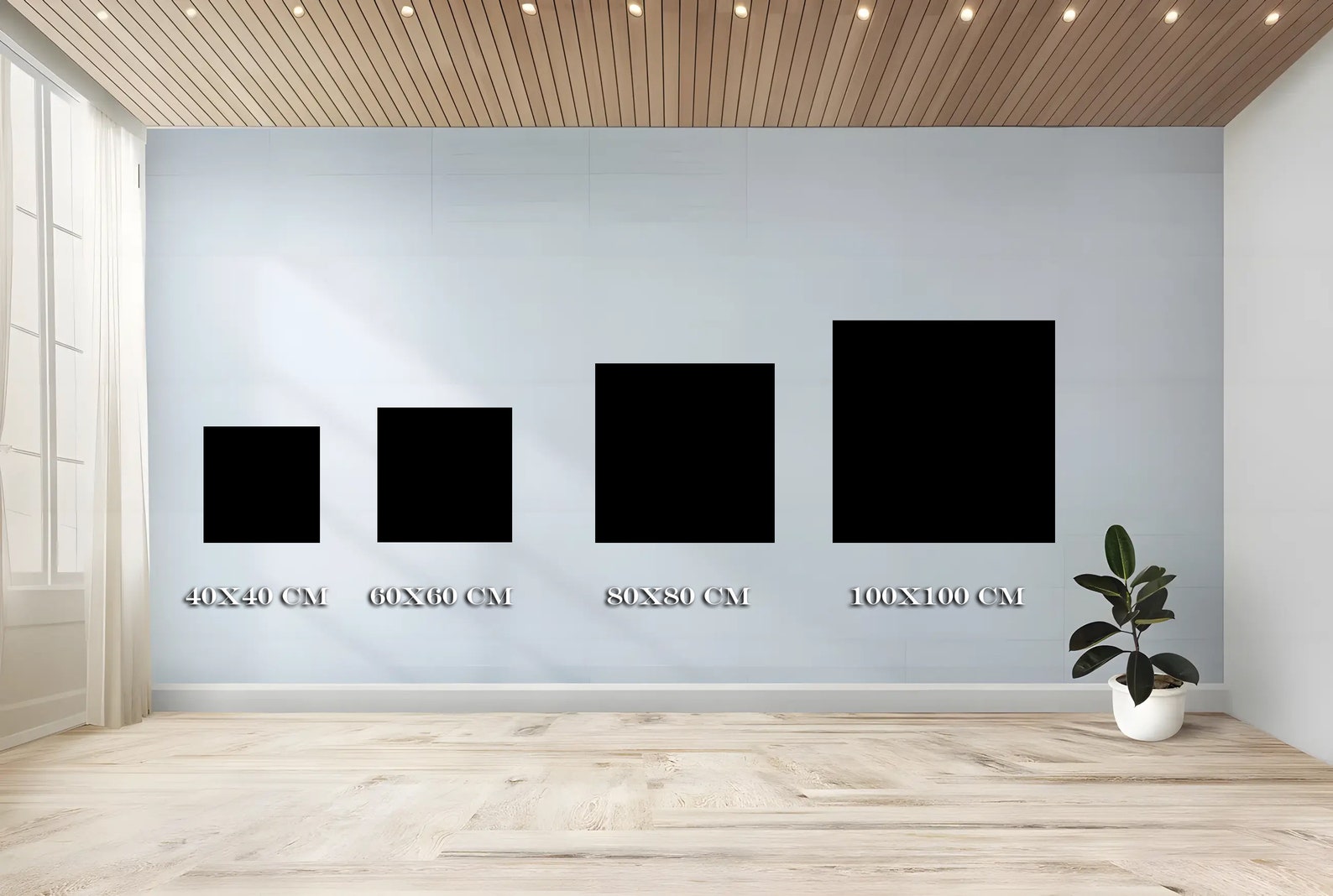 Black and Gold Abstract Canvas Painting, Round Rings Modern Abstract ...