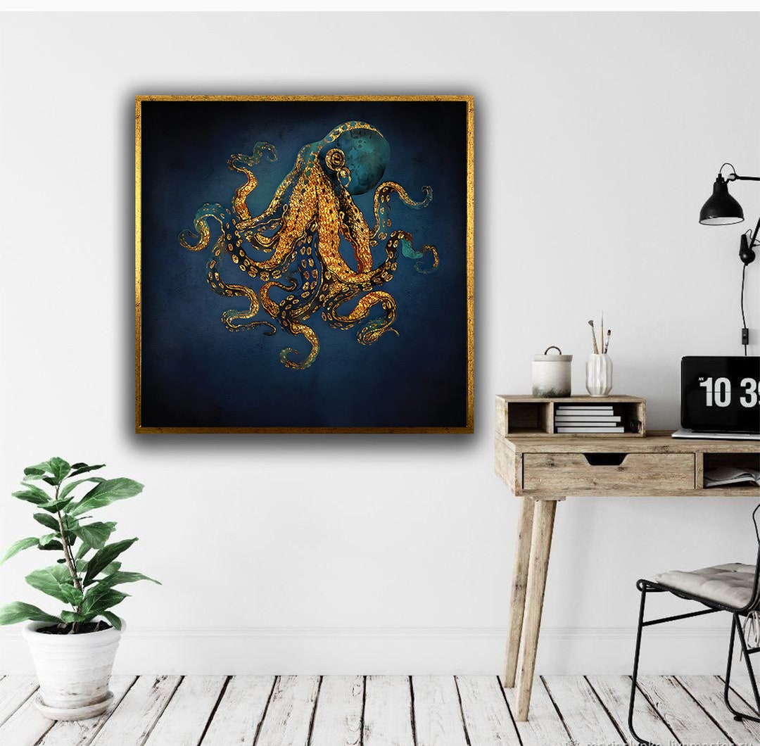 Octopus Canvas, Octopus Poster, Animal Canvas Art, Octopus Wall Art ...