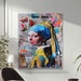 Girl With Pearl Earring Graffiti Canvas Painting, Banksy Girl With ...