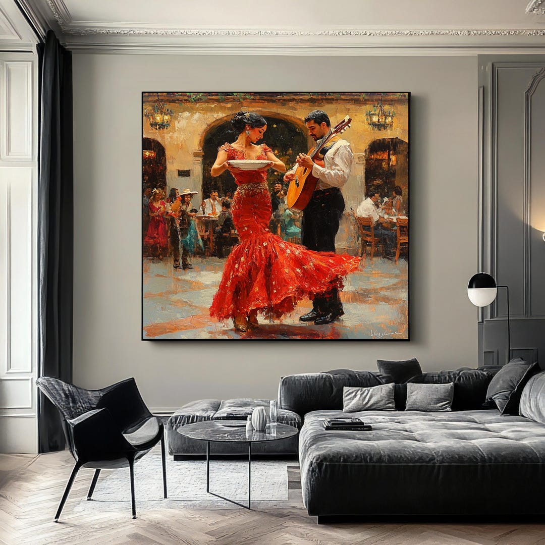 Spanish Flamenco Dancer Print, Traditional Dress Wall Art, Latina Woman ...