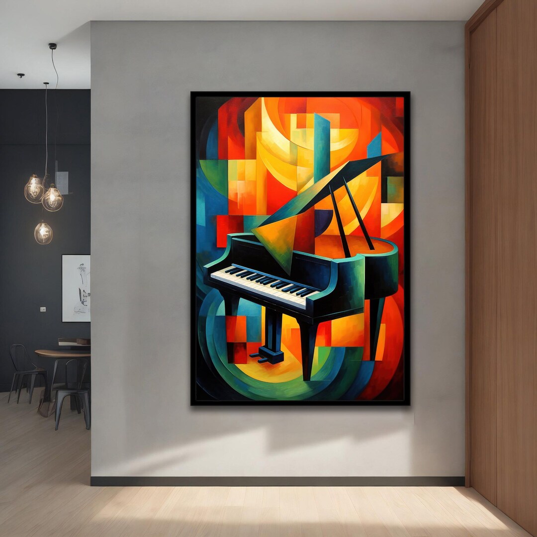 Colorful Piano Canvas Painting, Musical İnstrument Art, Wall Art for ...