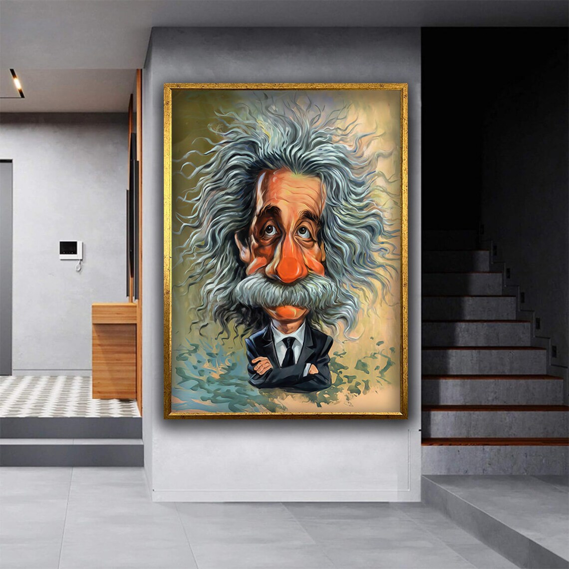 Einstein Canvas Painting Albert Einstein Canvas Painting - Etsy