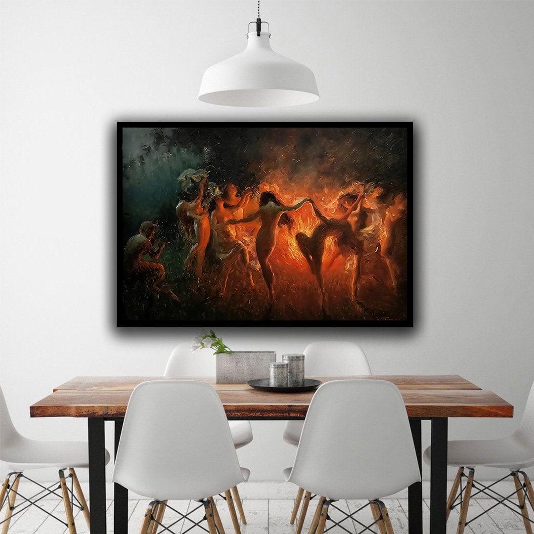 Joseph Tomanek Fire Dance (1889) Canvas, Classic Wall Art, Fire Dance ...
