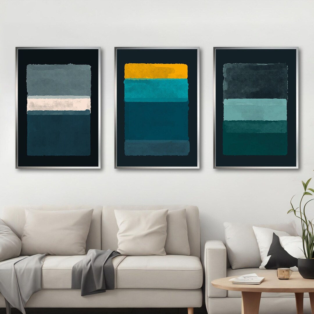 Mark Rothko Canvas Set of 3, Colorful Canvas, Mixed Color Art ...