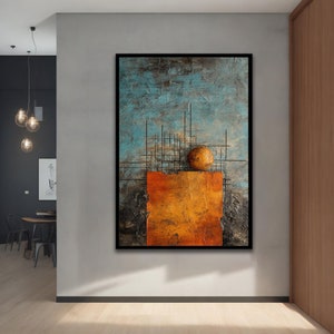 Orange Abstract Painting, Modern Abstract Canvas Painting, Abstract ...