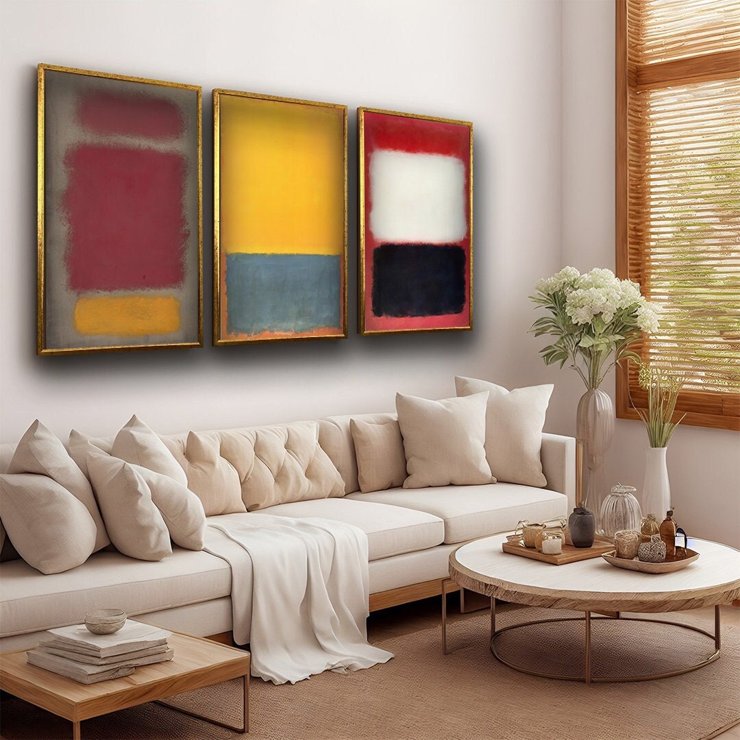 Conjunto de 3 Mark Rothko mark Wall Art, expressionismo abstrato, arte ...