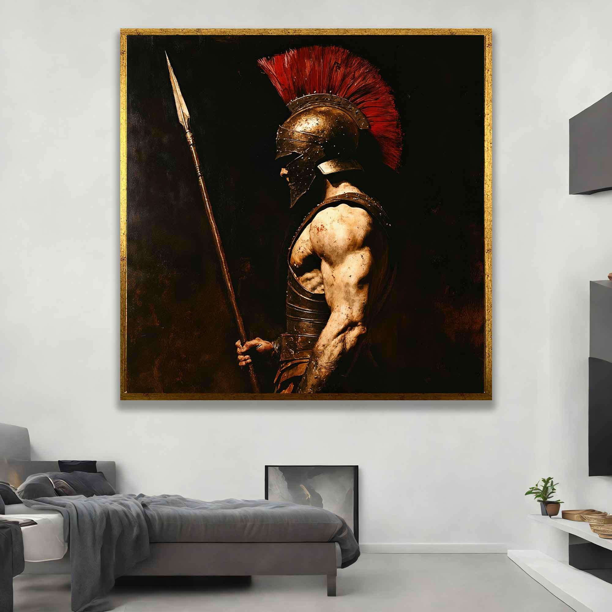 Medieval Knights Canvas Painting, Red Armor Wall Art, Warrior Print ...