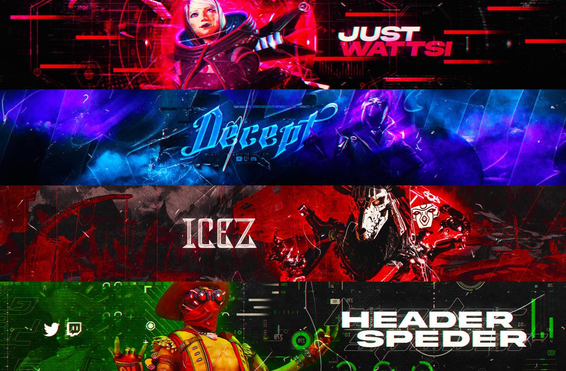 I'll Design 3D Banner and Profile Picture | Custom Twitch Header ...