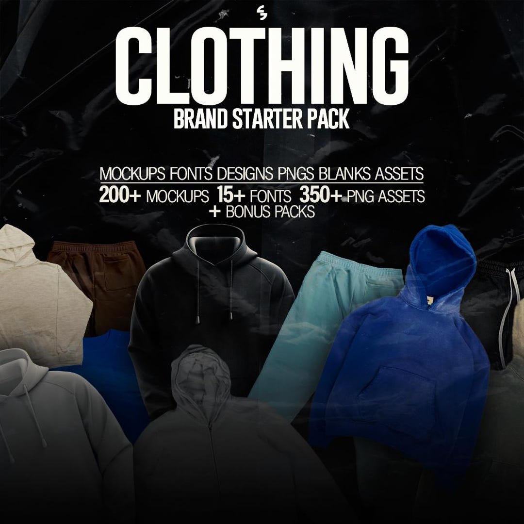 Clothing Brand Starter Pack | Mockups, Fonts, Design Assets (digital ...