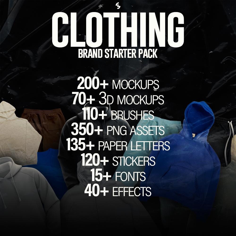 Clothing Brand Starter Pack | Mockups, Fonts, Design Assets (digital ...