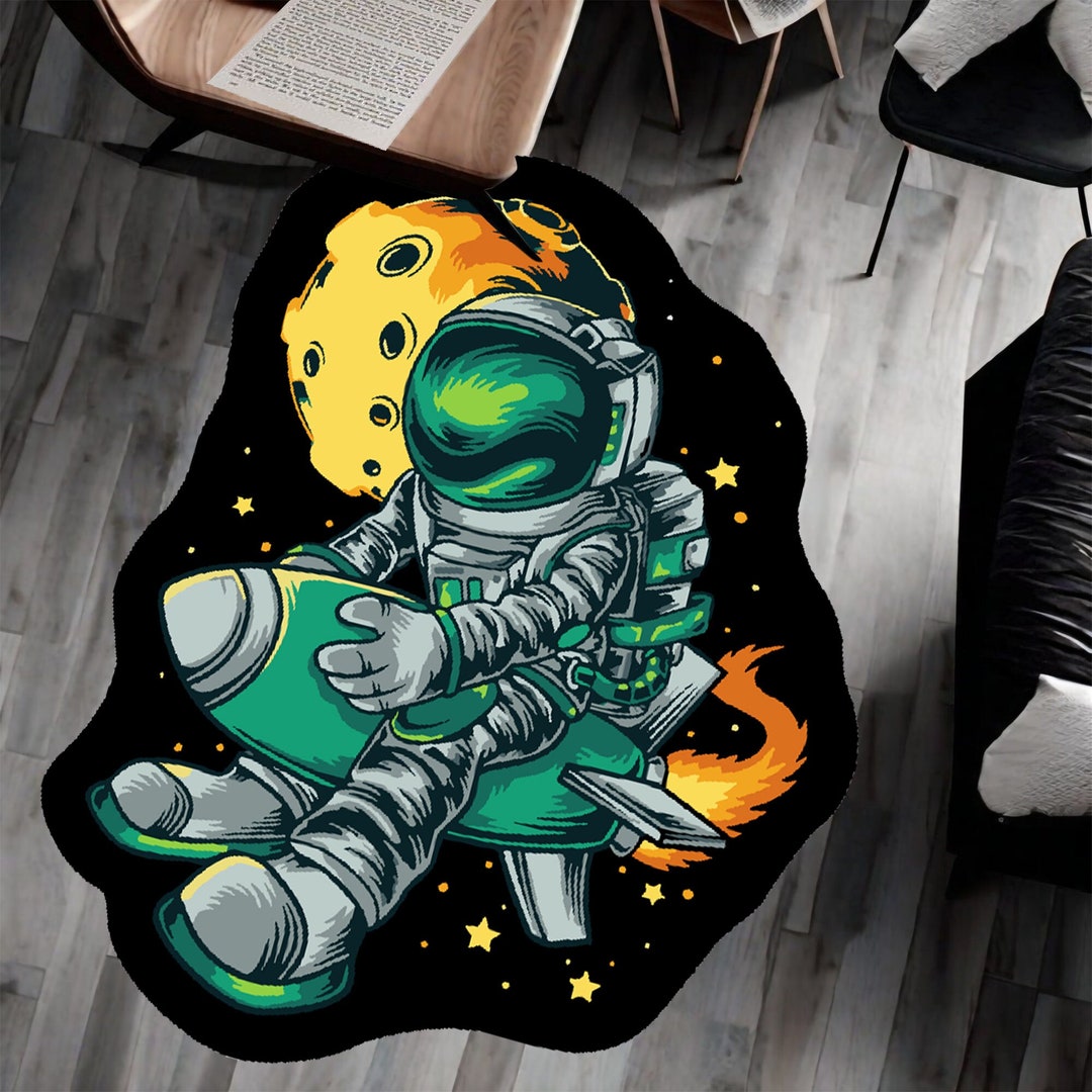 Astronaut Rug,galaxy Space Rug,decoupe Young Room Carpet,abstract Rug ...