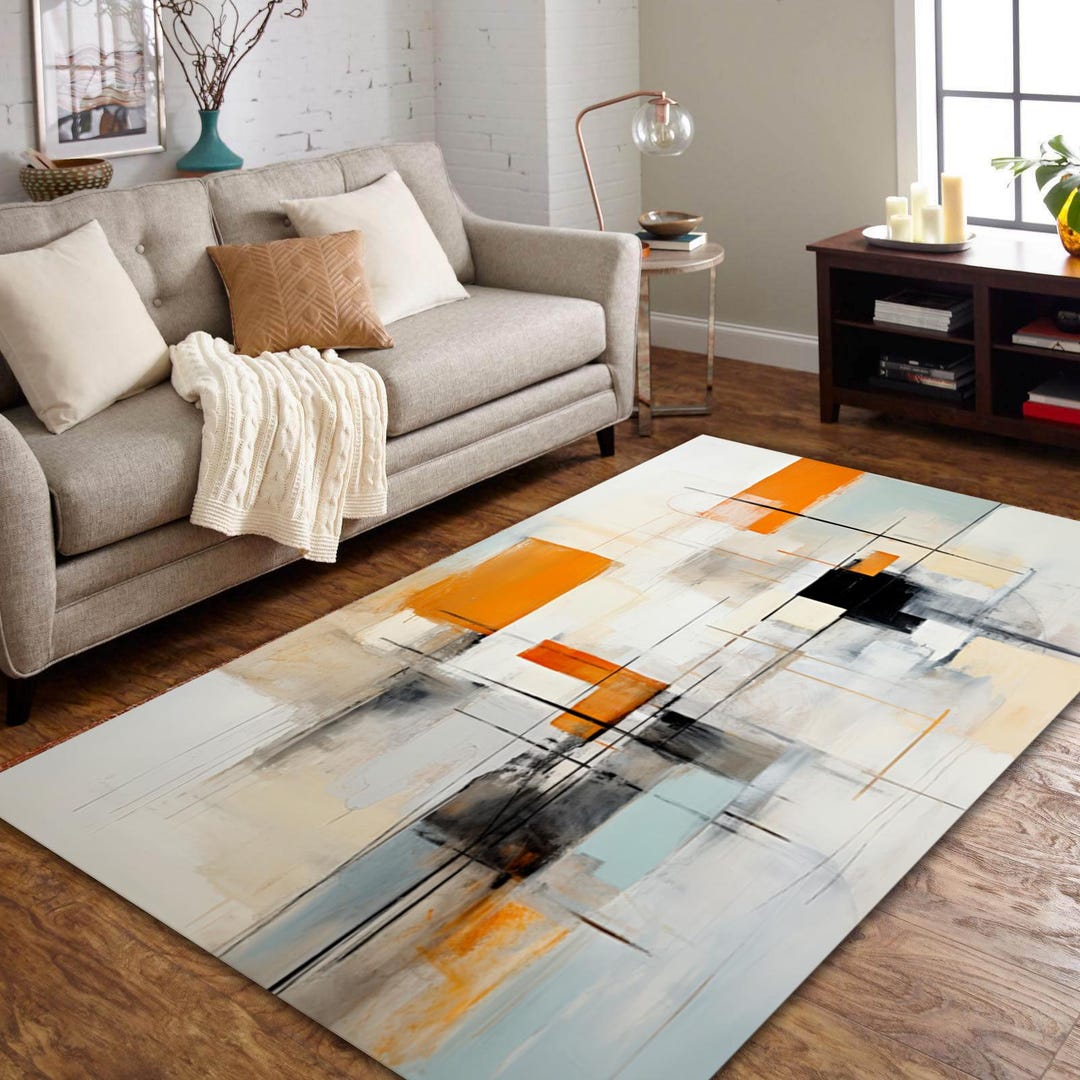 Abstract Area Rug: Modern Art Oil Painting Design - Etsy