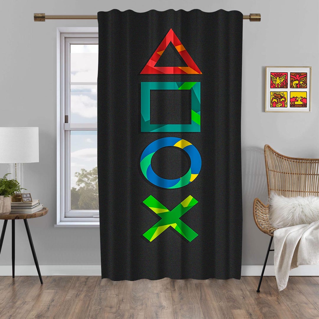 Playstation Game Room Curtain: Gamer Decor, Soft Velvet Fabric - Etsy