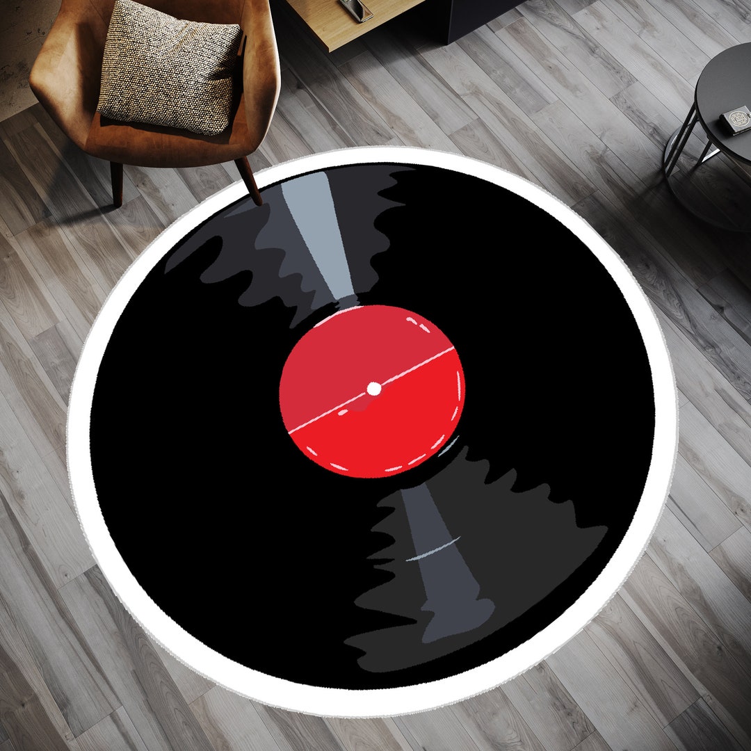 Disc Rug,music Rug,record Rug,round Record Rug,music Room Rug,moden Rug ...