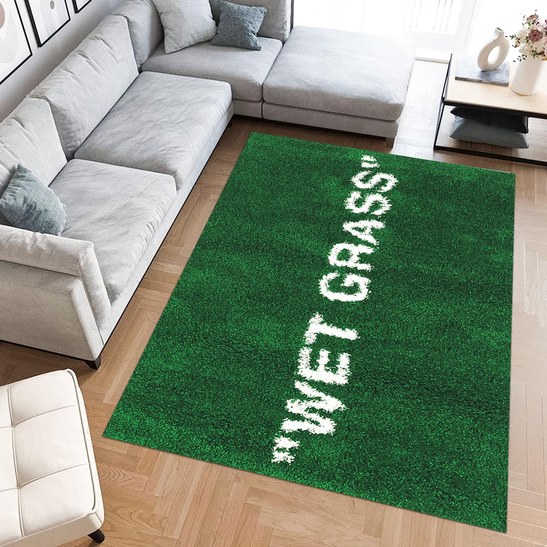 Wet Grass Rug,wet Grass Green Rug,soft Printed Rug,unique Rug,home ...
