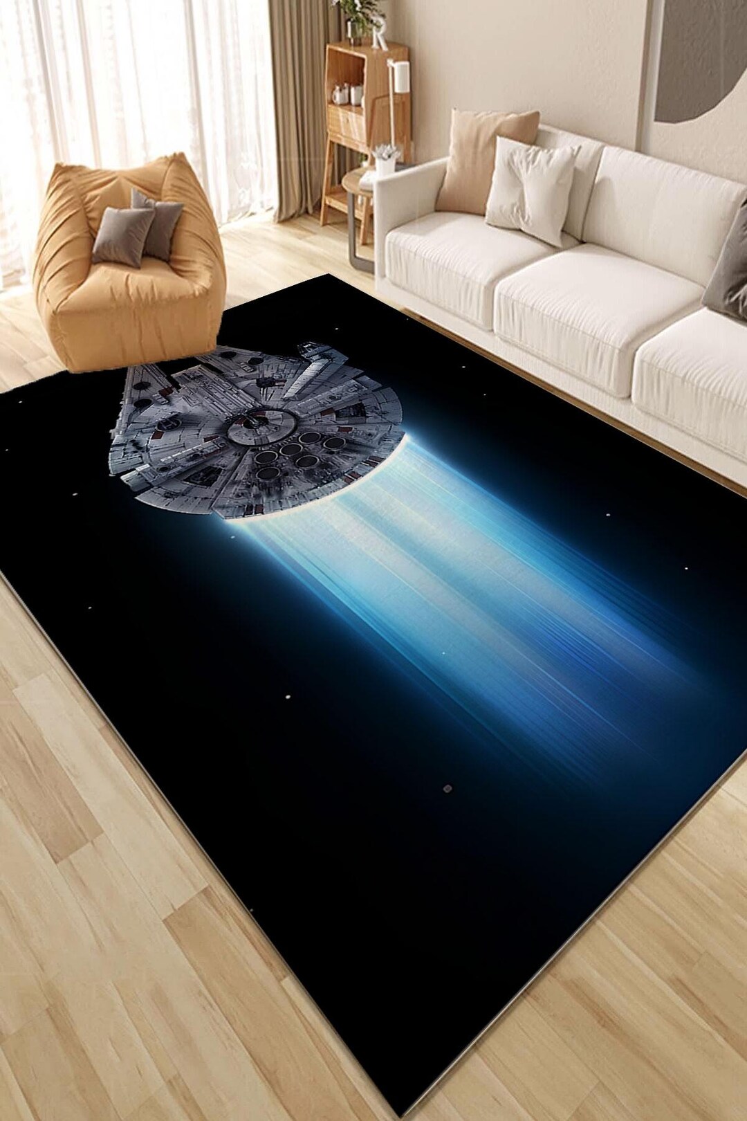 Millennium Falcon Rug: Sci-fi Geek Decor, Star Wars Carpet - Etsy