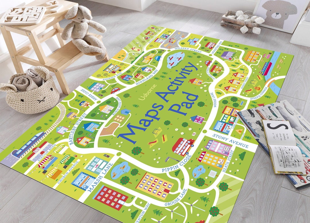 City Map Rugplayroom Rugchildren Room Ruggift for Childrenkids Room ...