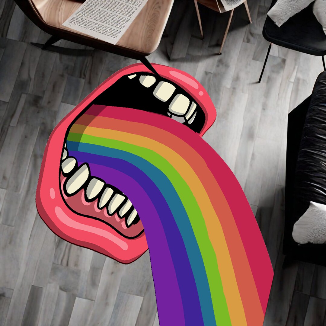 Lips Rugrainbow Ruglgbt Ruglgbt Rainbow Rug Colorful Decorrainbow ...