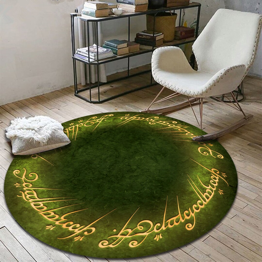 Lord Green of the Rings Rug,green Round Rug, Popular Rug, Themed Rug ...