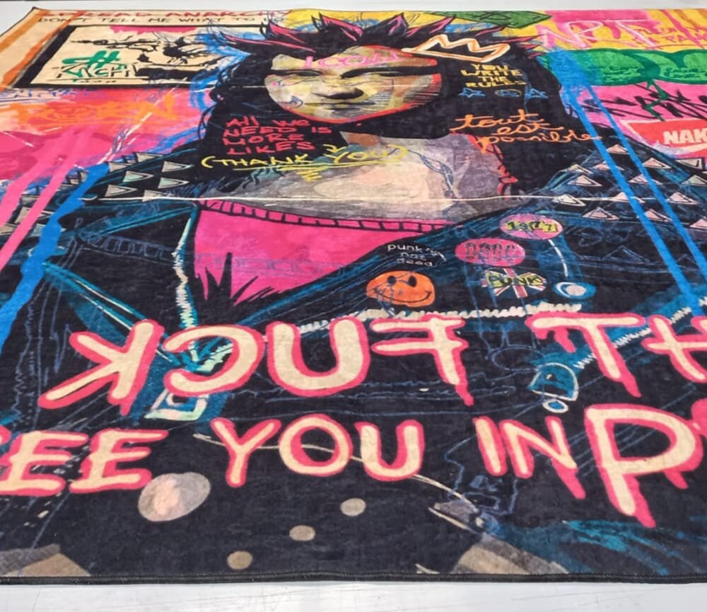 Colorful Rug,mona Lisa Rug, Popart Rug,garffity Rug, Street Art Rug ...