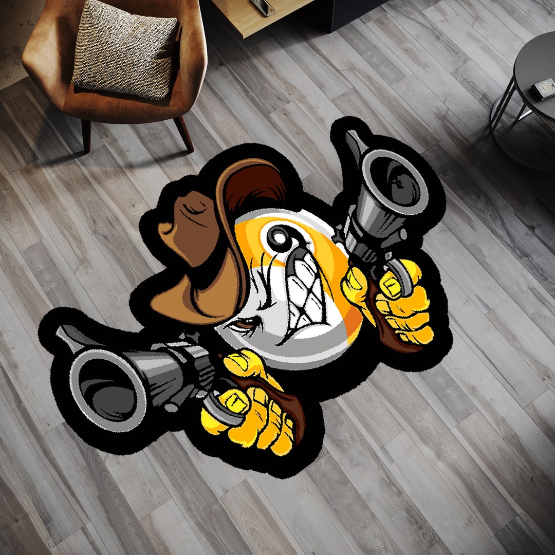 Billiard Ball Rug, Number 9 Rug, Yellow Mat for Billiard Lovers ...