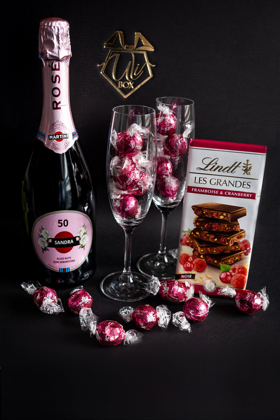 Geschenkbox Mit Personalisierte Etikett Martini Rose Prosecco - Etsy