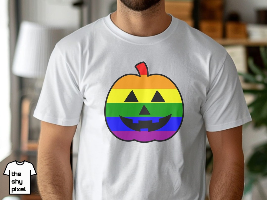 Rainbow Pumpkin, Halloween Tee, Halloween Pride, Pride Shirt, LGBTQ ...