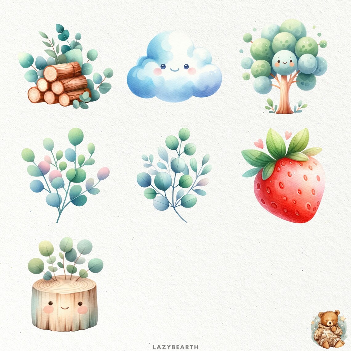 Baby Koala Clipart, 28 Cute Watercolor Baby Koala PNG Clipart ...