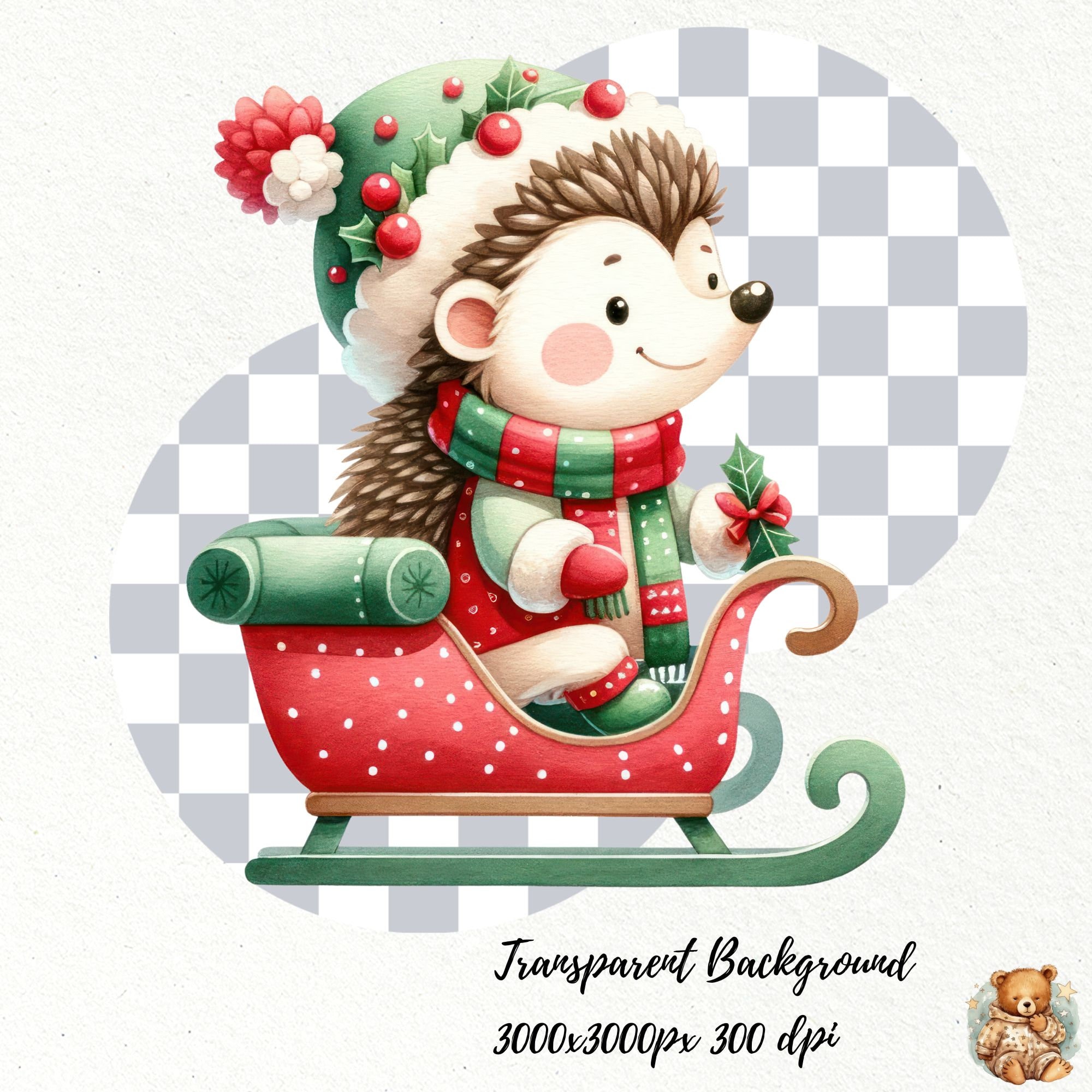 Christmas Hedgehog Clipart, Christmas Hedgehog PNG, Christmas Hedgehog ...