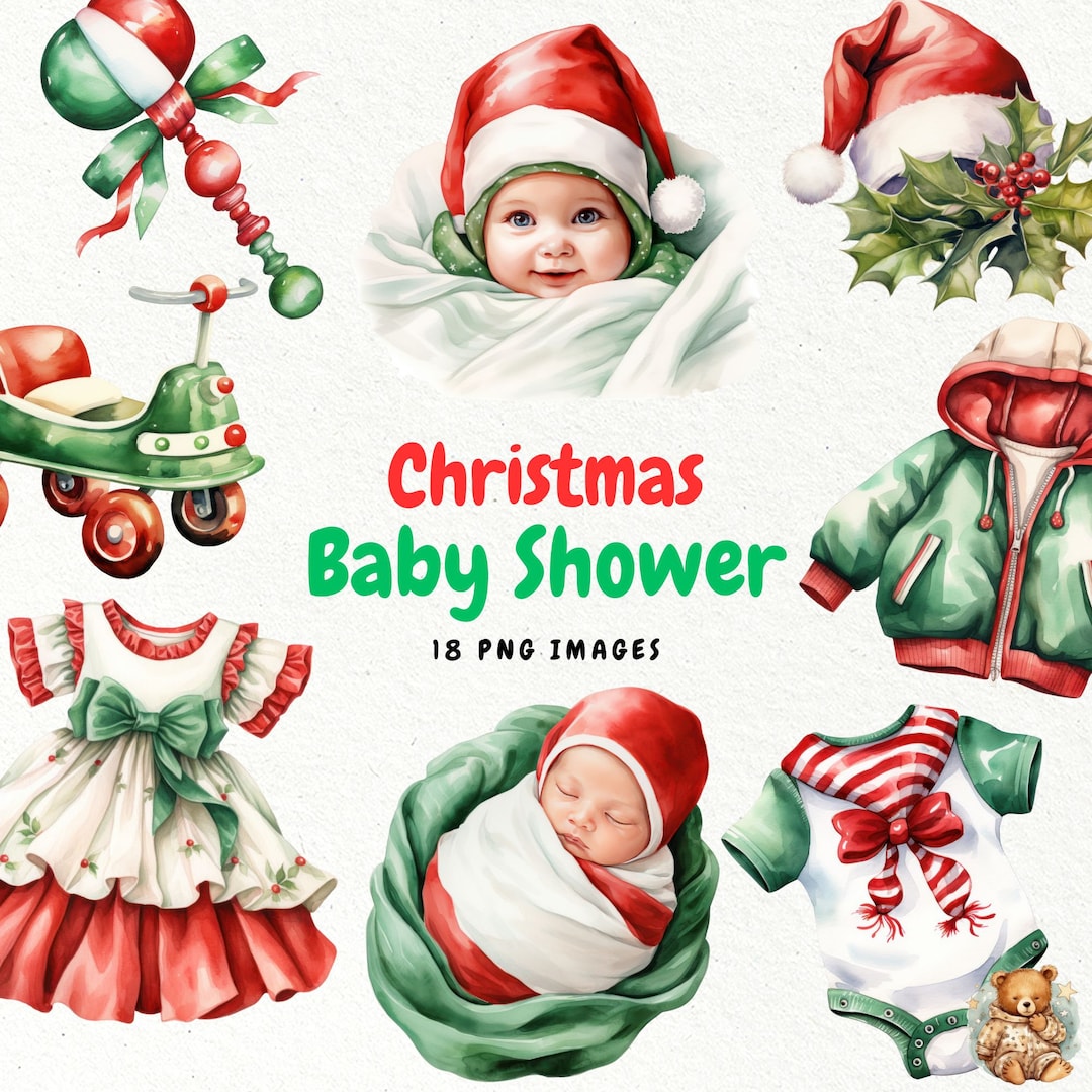 Christmas Baby Shower, Christmas Baby Shower Clipart, Christmas Baby ...