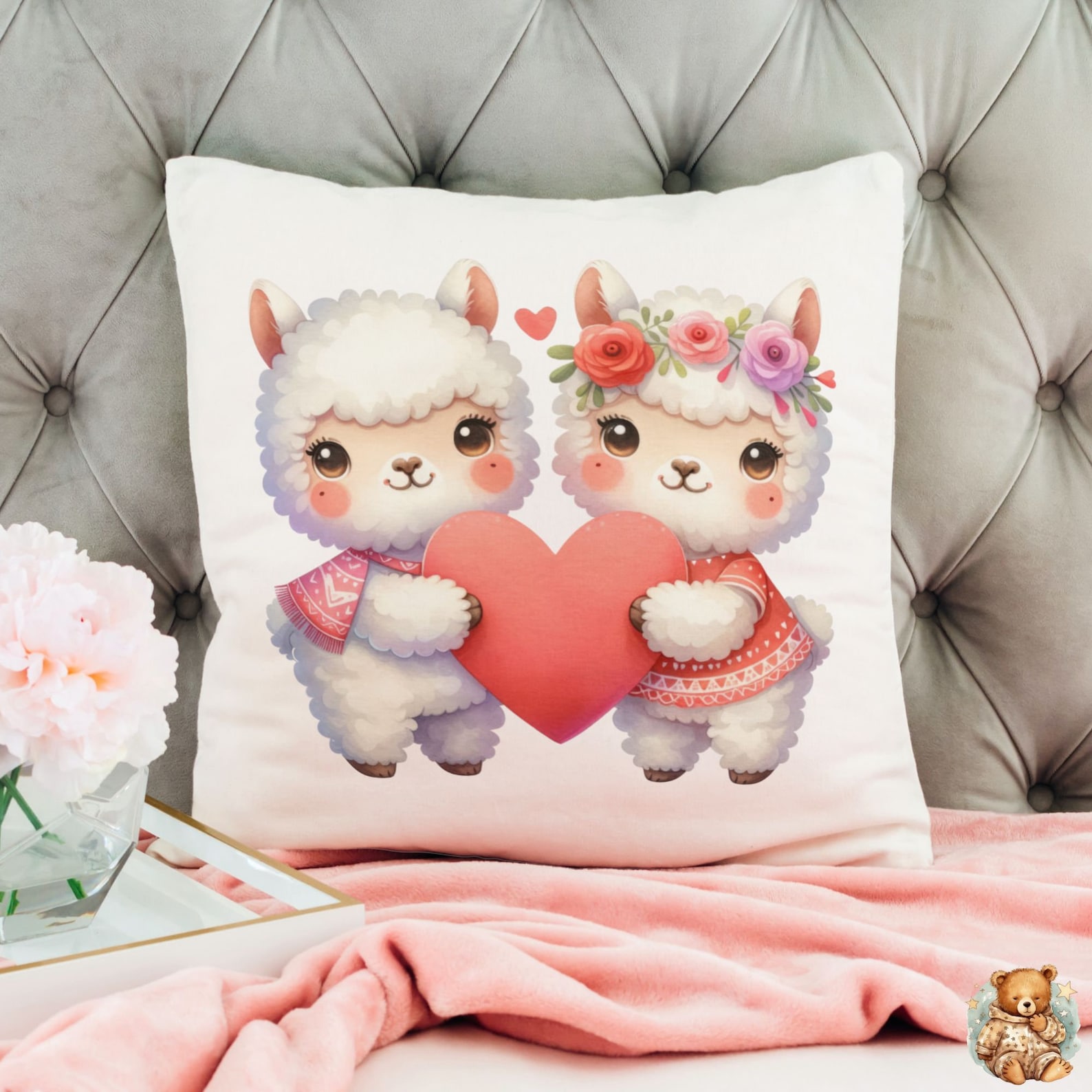 Valentine Alpaca, 39 Cute Watercolor Alpaca, Valentine Alpaca PNG ...
