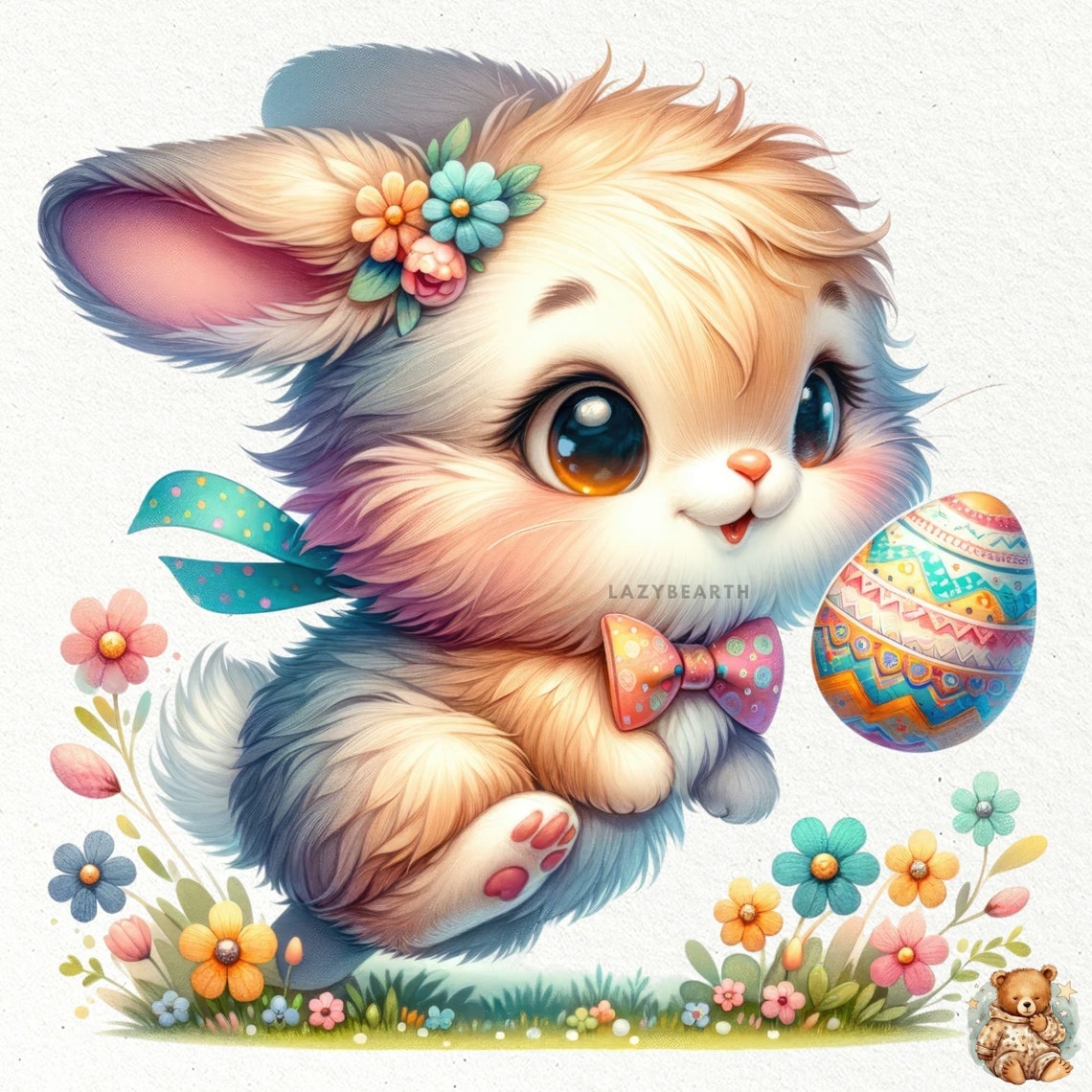 Easter Bunny, 12 Cute Easter Bunny PNG Clipart, Easter Bunny Decor ...