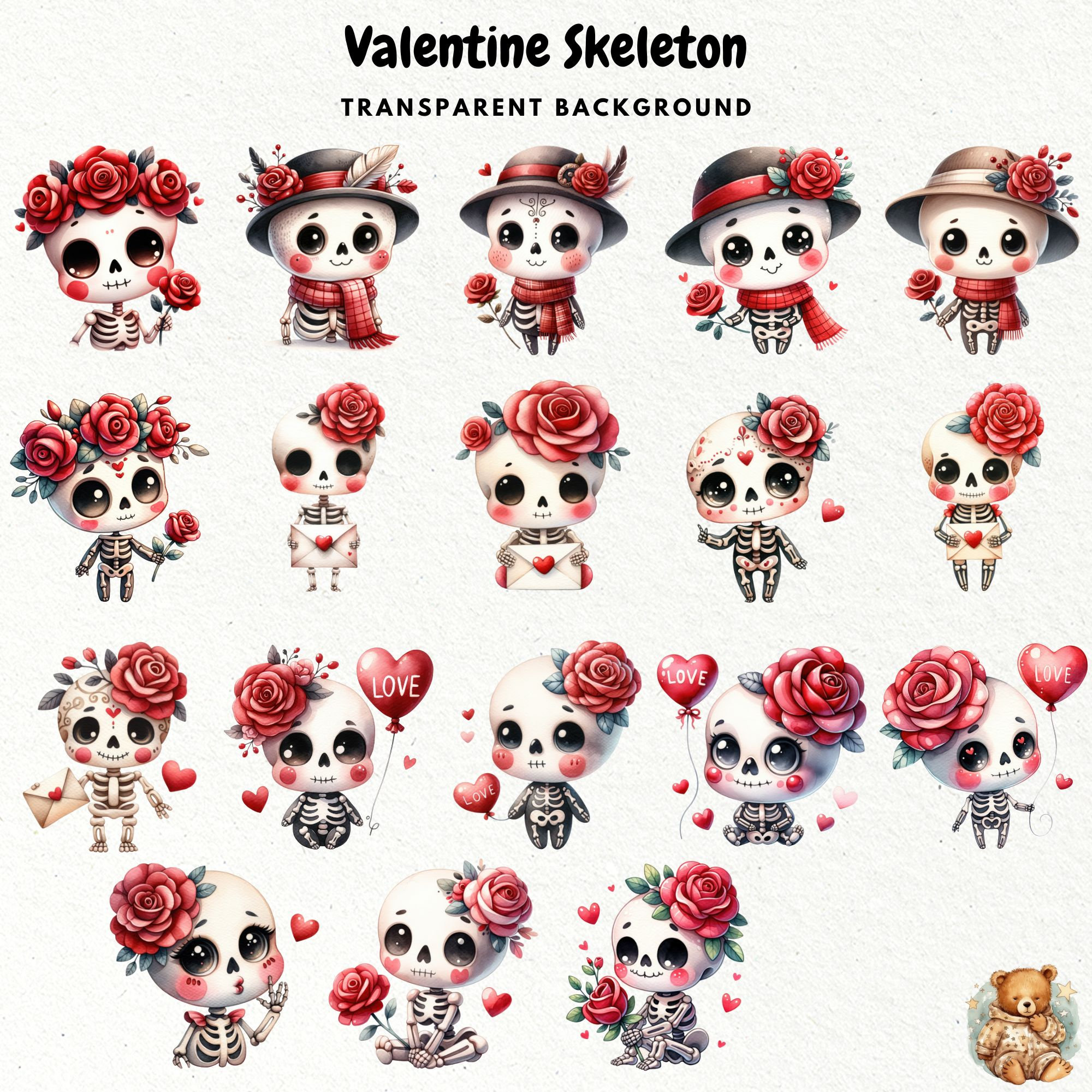 Valentine Skeleton, 36 Valentine Skeleton PNG, Cute Skeleton, Valentine ...