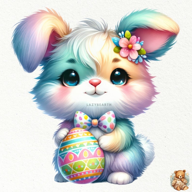 Easter Bunny, 12 Cute Easter Bunny PNG Clipart, Easter Bunny Decor ...
