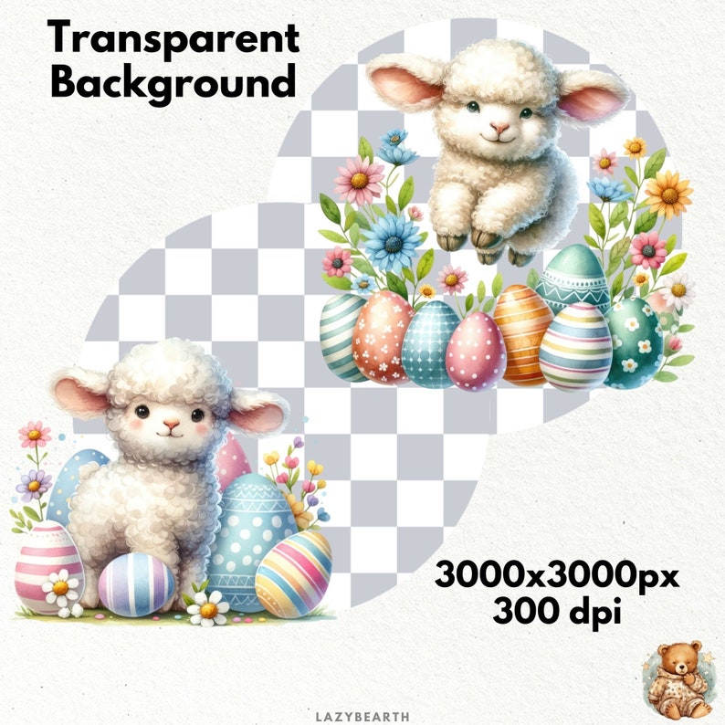 Easter Lamb, 12 Cute Easter Lamb PNG Clipart, Easter Clipart, Easter ...