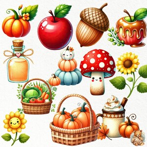 Cute Turkey Clipart, Thanksgiving Watercolor Clipart, Autumn Clipart ...