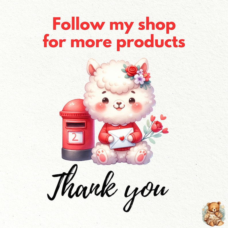 Valentine Alpaca, 39 Cute Watercolor Alpaca, Valentine Alpaca PNG ...