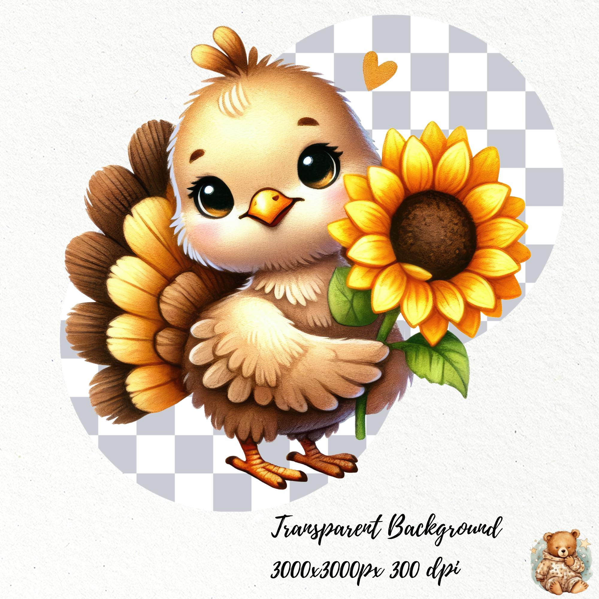 Cute Turkey Clipart, Thanksgiving Watercolor Clipart, Autumn Clipart ...