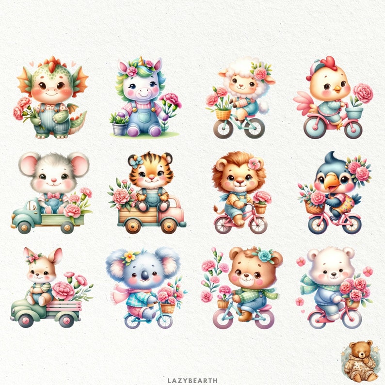 Carnation Animal, 36 Cute Carnation Animal PNG Clipart, Spring Animal ...