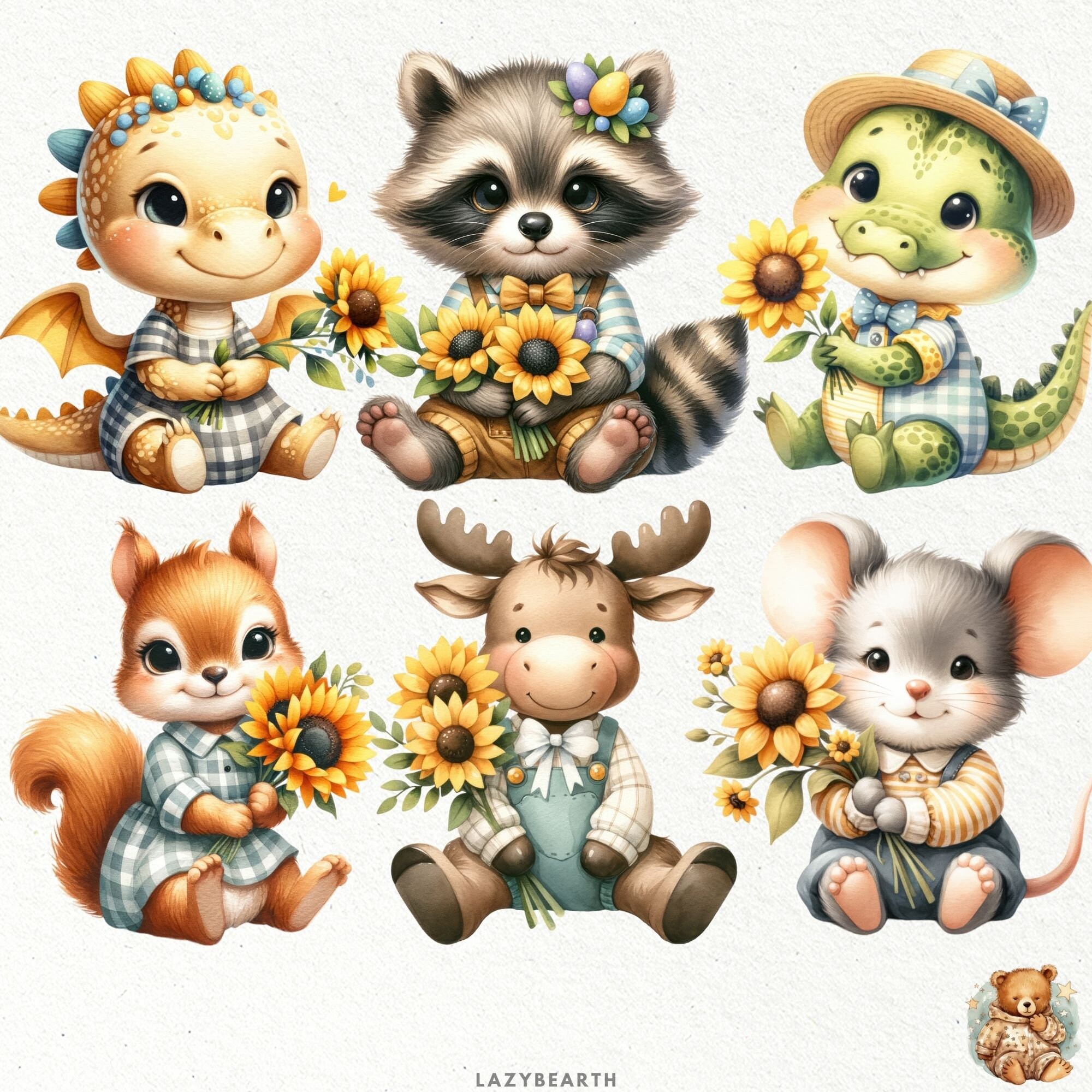 Sunflower Animal, 34 Cute Sunflower Animal PNG Clipart, Sunflower ...