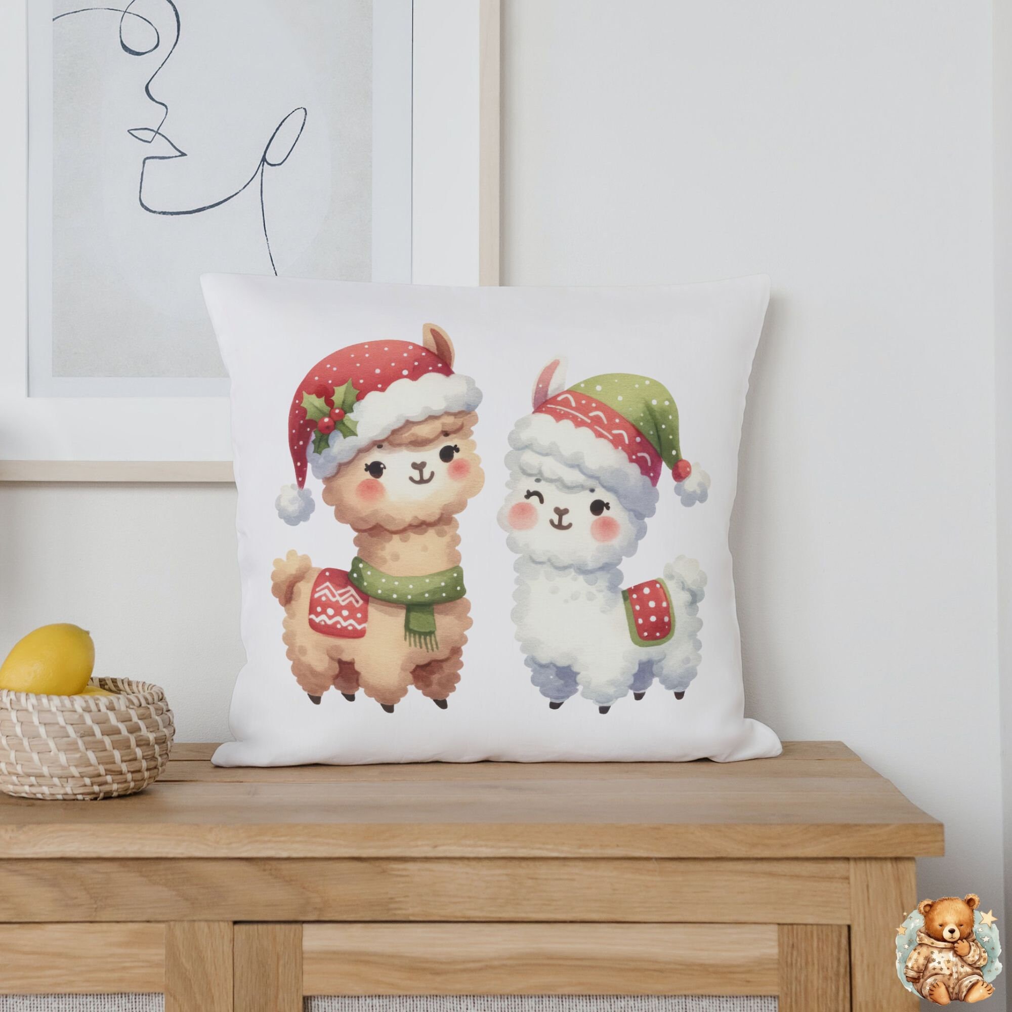 Christmas Alpaca, Christmas Alpaca PNG, Woodland Animals Clipart ...
