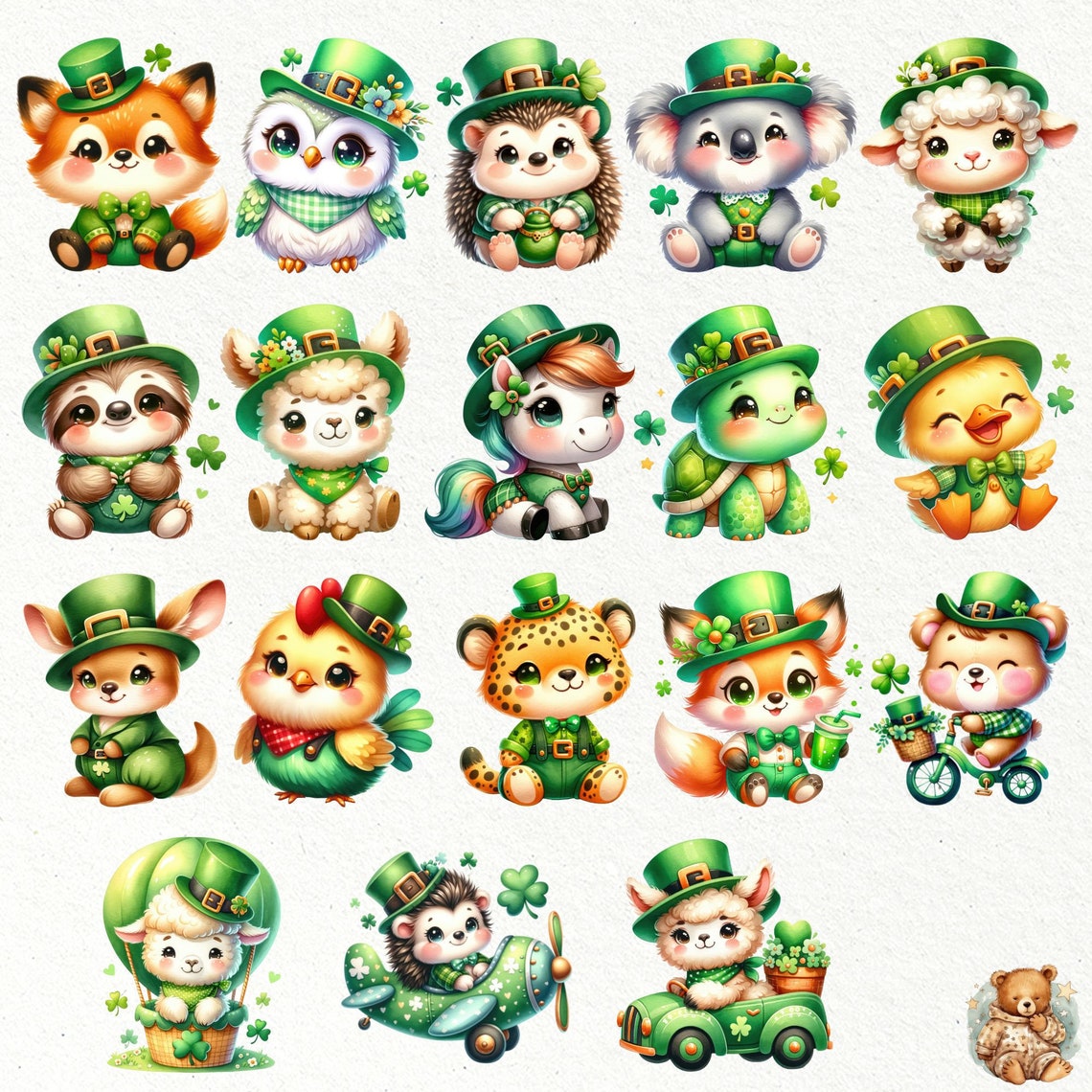 St Patrick Animal, 44 St Patrick Animal PNG, Watercolor St Patricks Day ...