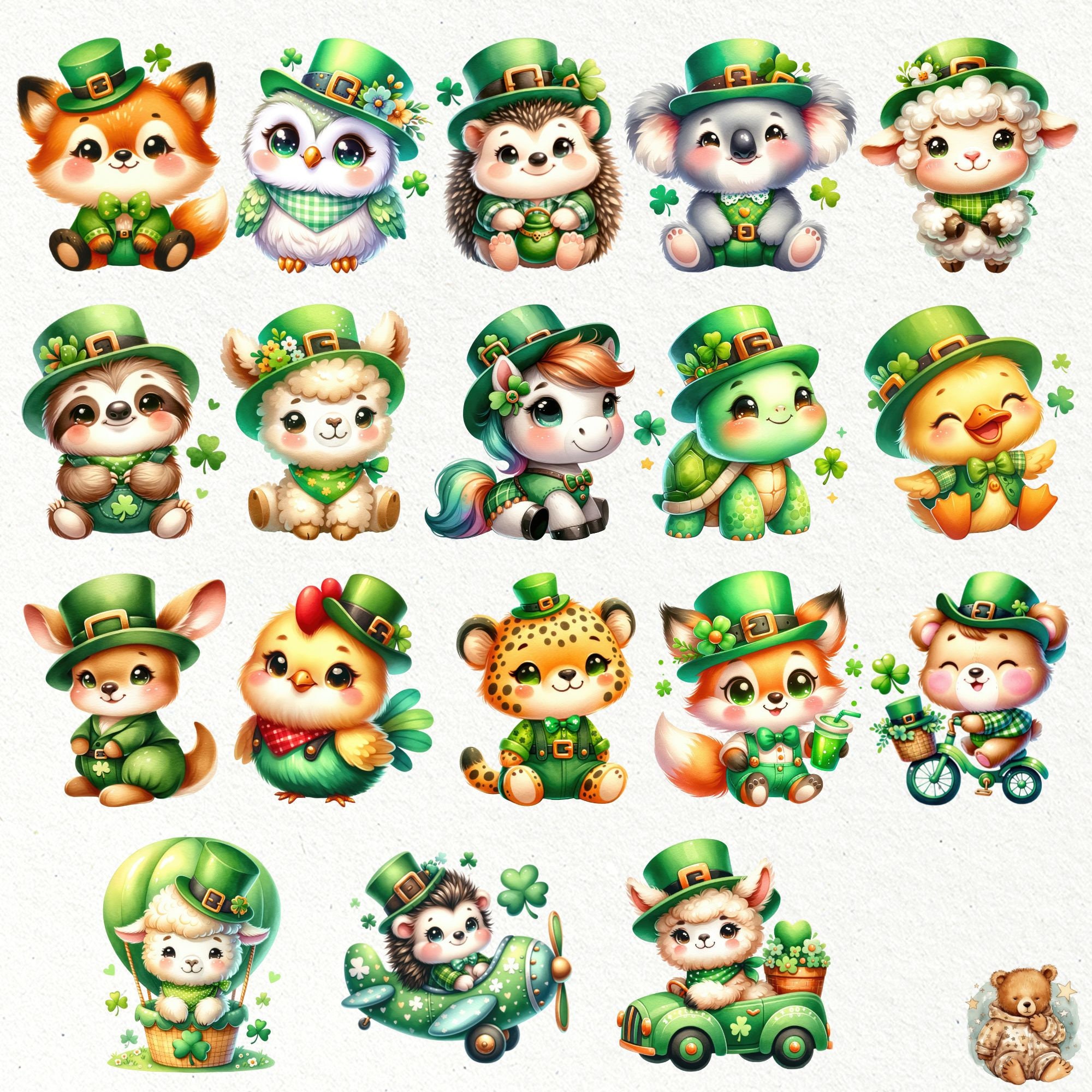 St Patrick Animal, 44 St Patrick Animal PNG, Watercolor St Patricks Day ...